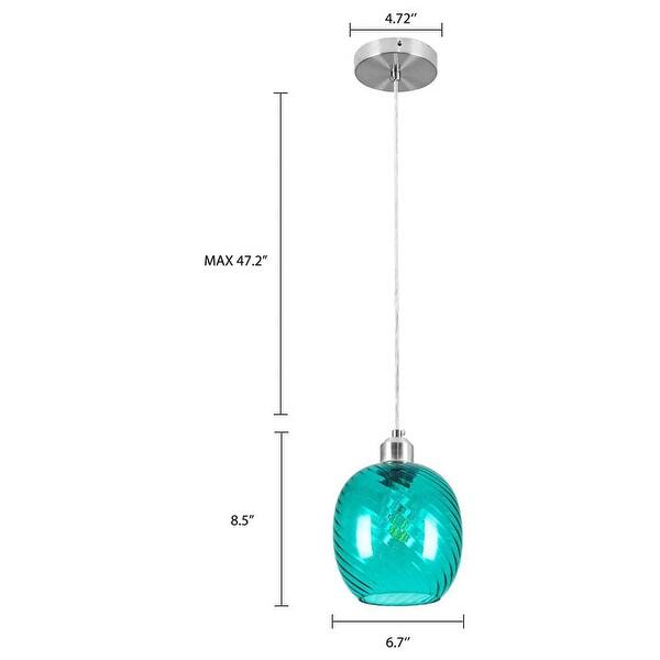 Modern teal glass pendant light mini globe pendant lighting fixture - N ...