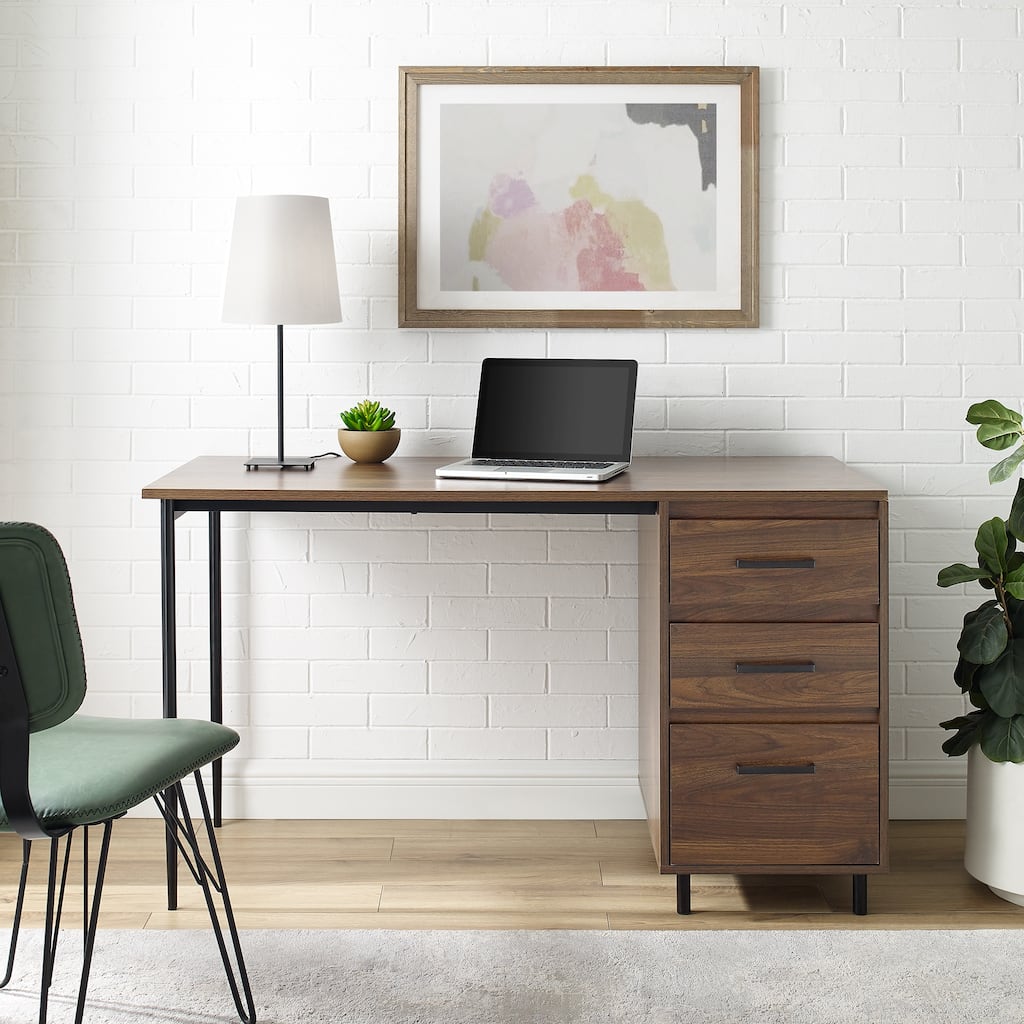Walker Edison 52-inch Urban 3-Drawer Desk - Overstock - 31644935