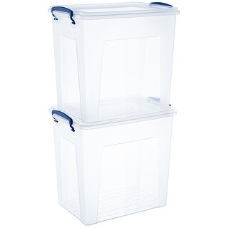 X-Deep storage container 20 Qt (2 pack) - 13"H x 14"W x 9"D - Bed Bath ...