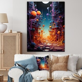 Designart "Surreal Multicolor Drip Paint" Abstract Landscape - Bed Bath ...