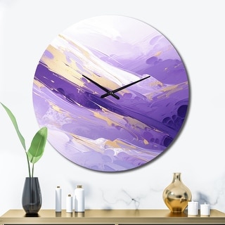 Designart "Purple and Gold Dynamic Abstractions I" Abstract Oversized ...