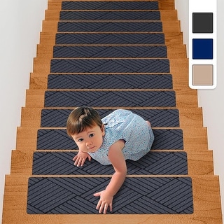 Non Slip Stair Treads for Wooden Steps Indoor,15 Set,Charcoal - 6' x 7 ...