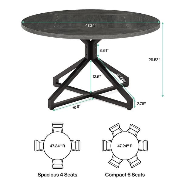 47 Inch Round Dining Table for 4-6 People - Bed Bath & Beyond - 39381175
