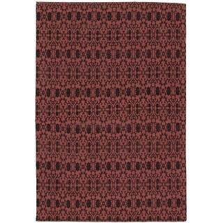 ECARPETGALLERY Handmade Collage Burgundy Chenille Rug - 4'8 x 6'8 - Bed ...