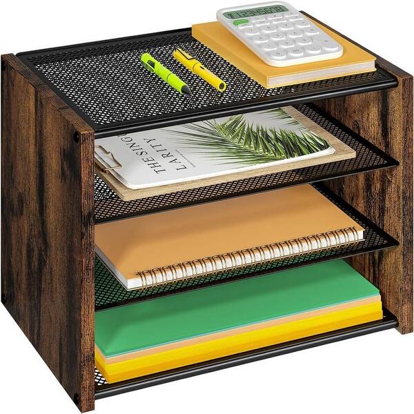 3-Tier Paper Organizer Letter Tray Brown - Bed Bath & Beyond - 39310961