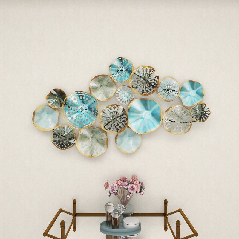 Multi Colored Metal 3D Overlapping Discs Plate Home Wall Decor ...