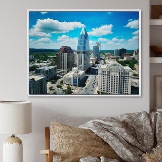 Designart "Austin Dynamic Cityscape III" Austin Framed Canvas Art Print ...