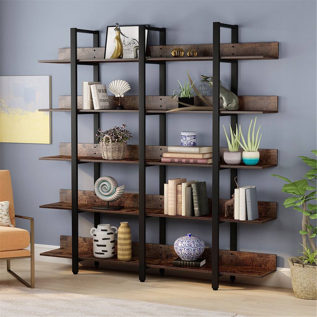 5-Tiers Open Bookshelf, Large Display Shelf, Decorative Shelf ...