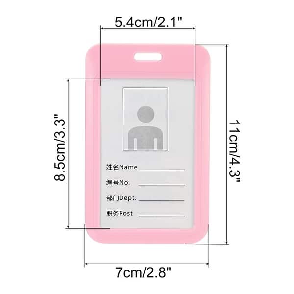 ID Badge Holders, 4.3x2.8 Inch Vertical Name Tags ABS Slide Cover 2Pcs ...