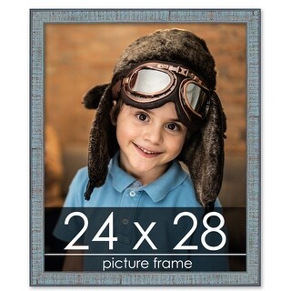 24x28 Distressed/Aged Complete Wood Picture Frame with UV Acrylic, Foam ...