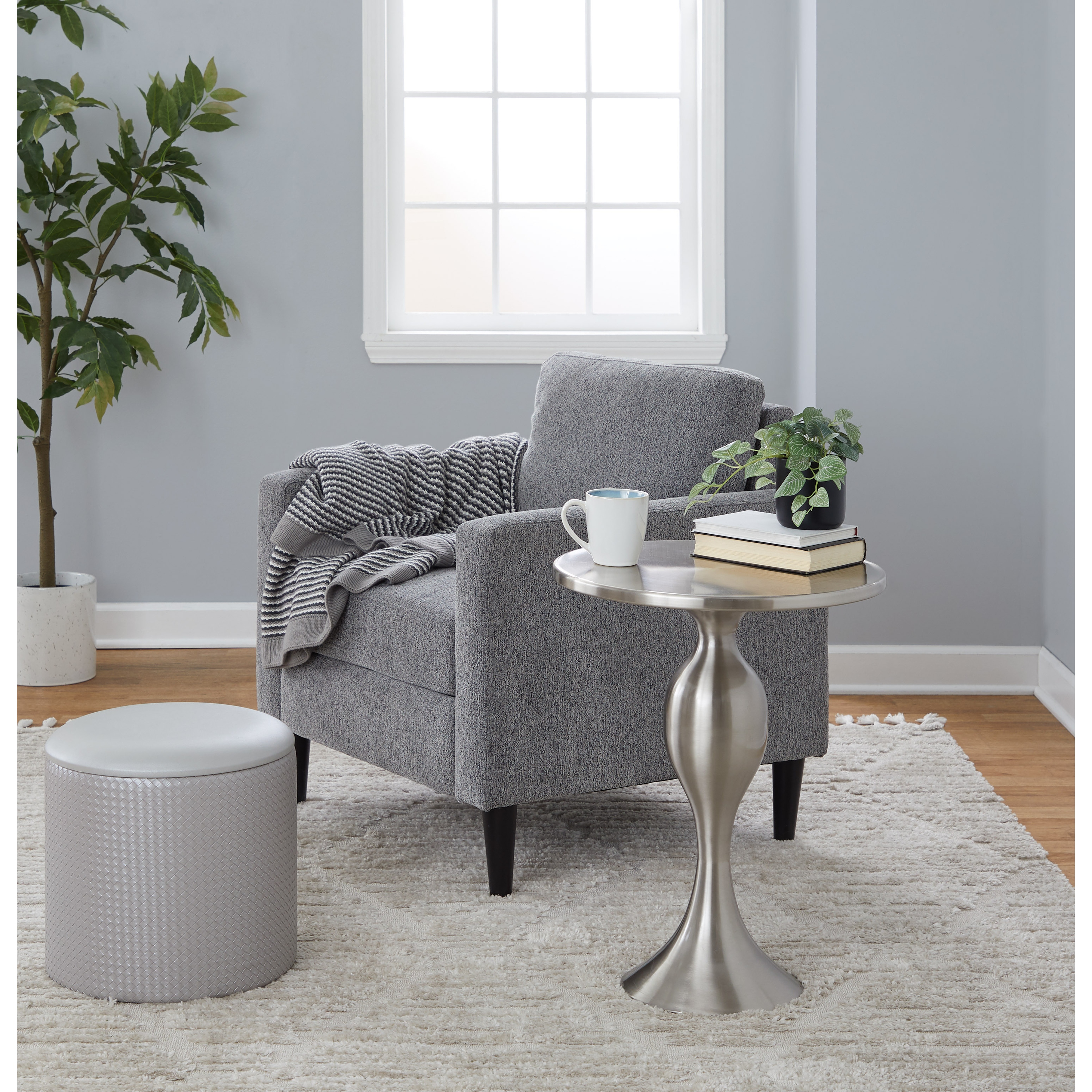 Silver orchid end table store