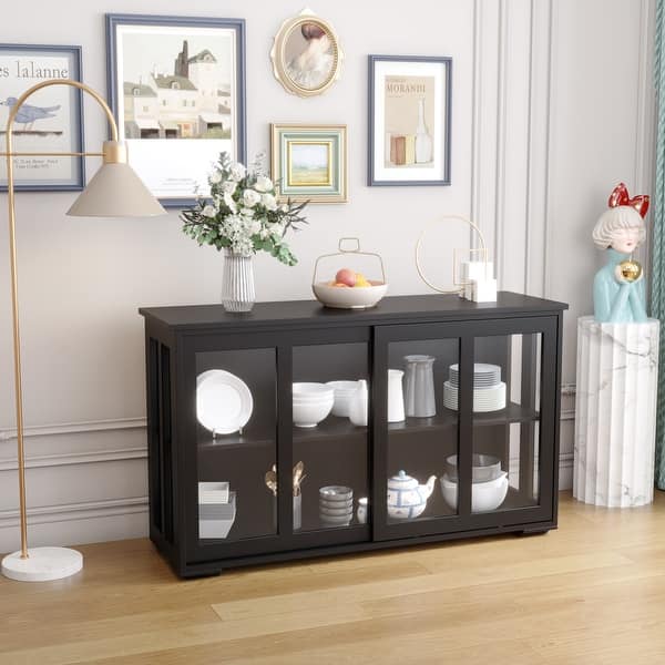 Kitchen Storage Stand Cupboard With Glass Door - On Sale - Bed Bath ...