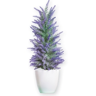 Fake Lavender Tree in White Pot - 21.100 x 7.700 x 6.700 - Bed Bath ...