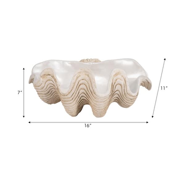 Sagebrook Home Polyresin Coastal Decorative Clam Shell Bowl with ...