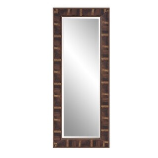 Rich Rustic Brown Faux Wood Full Body Wall Mirror - Black - Bed Bath ...