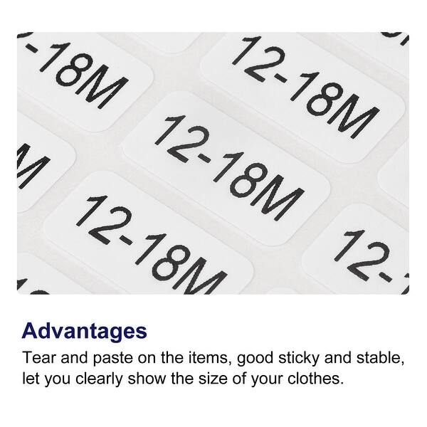 12-18 Month Clothes Size Sticker Label Clothing Size Label, 2 Sheet ...
