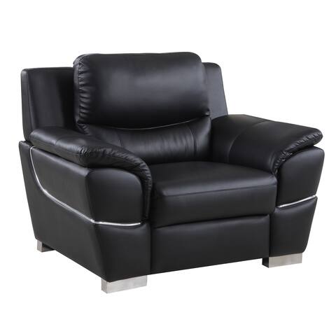 Wilson Luxury Leather/Match Upholstered Living Room Chair - Overstock ...