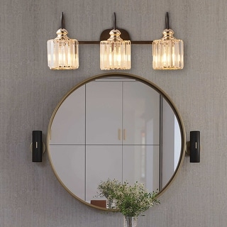 3 Lights Modern Wall Mounted Bathroom Over Mirror Light With Glass ...