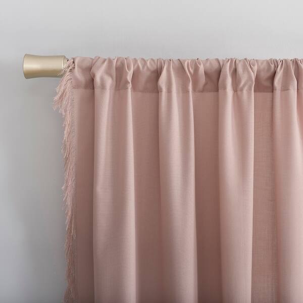 No. 918 Ruthie Frayed Edge Semi-Sheer Rod Pocket Curtain Panel, Single ...