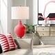 Modern Table Lamp Bright Red Glass Ovo White Shade for Living Room - 16 ...
