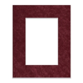 9x14 Mat Bevel Cut for 7x11 Photos - Acid Free Dark Red Suede Precut ...