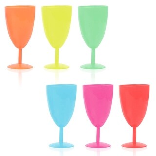 6 Pack Reusable Frosted Plastic Picnic Goblets - BPA Free - Bed Bath ...
