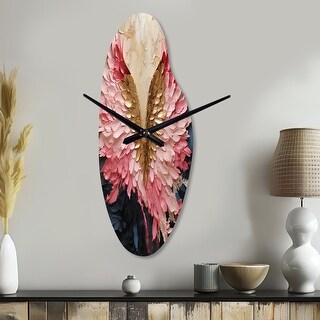 Designart - Pink And Gold Angel Wings - Abstract Spirals Large Wall ...