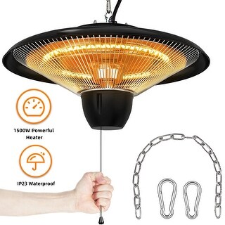 1500W Hanging Patio Heater 360° Heating & Overheat Protection - Bed ...