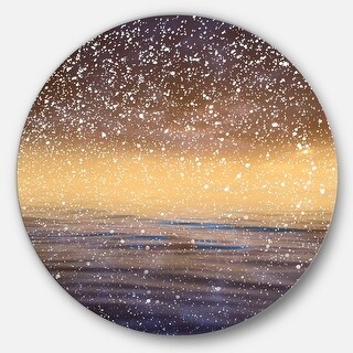 Designart 'Brown Sky Reflection in Lake' Skyscape Photo Circle Wall Art ...