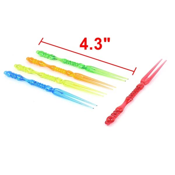 Plastic Home Lunch Box Food Picker Cake Fruit Forks 40 Pcs Multicolor ...