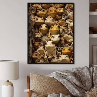 Designart "Minimalism Frog Pyramid I" Frogs & Toads Framed Wall Art ...