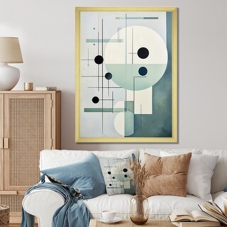 Designart "Beige Teal Suprematism Spatial Harmonies I" "Abstract ...