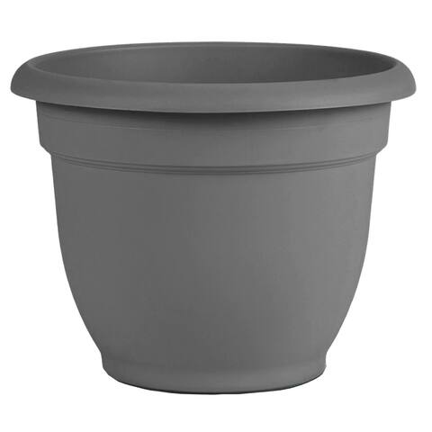 Bloem Ariana Self Watering Planter 10" Charcoal Gray - 10 - Overstock ...