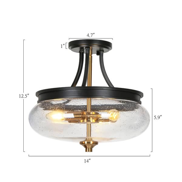 Zenith Modern Transitional Black Gold Semi Flush Mount Lights Drum ...
