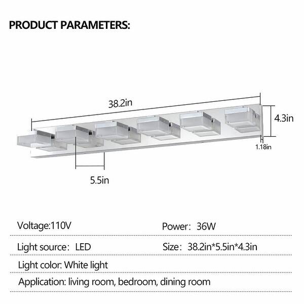 6-Light Modern LED Vanity Fixture for Bathrooms & Makeup Tables - Bed ...