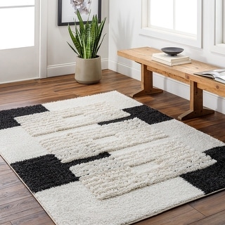 Myron Hand-Knotted Geometric Ivory/ Black Area Rug - Bed Bath & Beyond ...