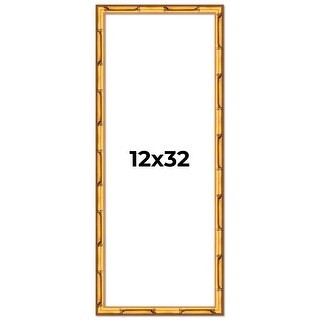 12x32 Frame Gold Bamboo Solid Wood Picture Frame | 1 Inch Moulding ...