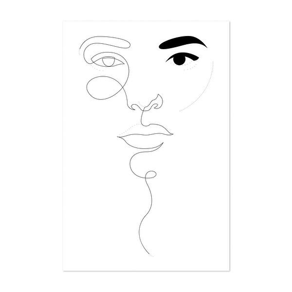 ld e20 one line dot face Line Drawings Abstract Lips Art Print/Poster ...