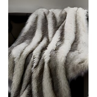 60" X 50" Dark Slate Gray Knitted Acrylic Animal Print Plush Throw ...