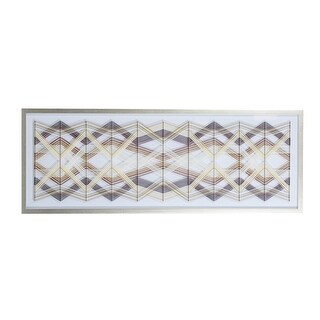 Cotton Fabric Geometric Handmade String Art Framed Wall Art with Silver ...
