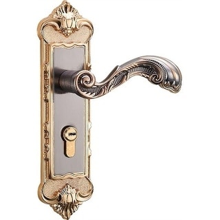 Gold Door Lock with Entry Lever Handle and Mortise Latch - Bronze - Bed ...