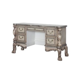 Adison Vintage Bone White 5-Drawer Vanity Desk - Bed Bath & Beyond ...