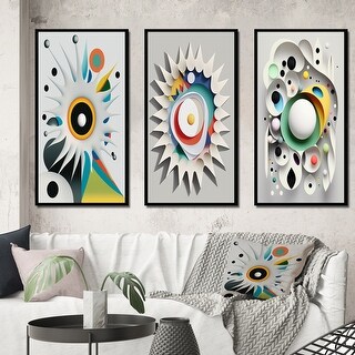Designart "Sceance Occult Visions II" Modern Geometric Framed Wall Art ...