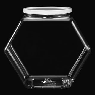 Hexagonal Plastic Candy Jar with Lid Cookie Jar Clear Hexagonal Candy ...