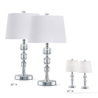 2 Pcs Set, TARANTO Crystal Balls Table Lamps - Bed Bath & Beyond - 18917553