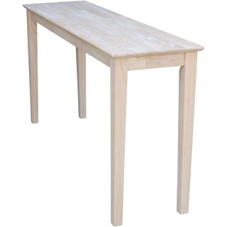 Unfinished Shaker Console Table, 60"W x 16"D x 30"H, Solid Parawood ...