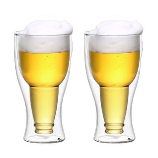 STP Goods 12.5 Oz Double Wall Insulated Beer Glasses Set of 2 - Bed ...