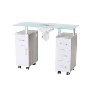 Manicure Table GLASGLOW Light Wood Salon Nail Table Salon Furniture - N ...