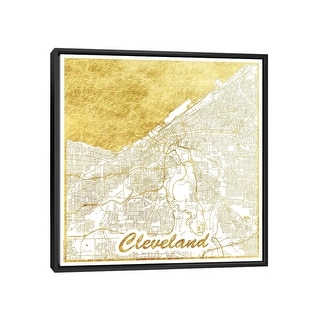 iCanvas "Cleveland Gold Leaf Urban Blueprint Map" by Hubert Roguski ...