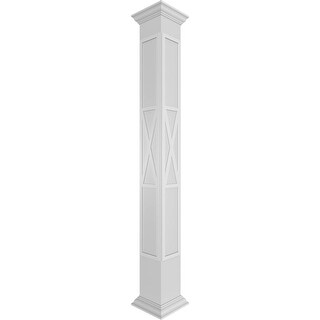Craftsman Classic Square Non-Tapered X-Board Farmhouse Fretwork Column ...